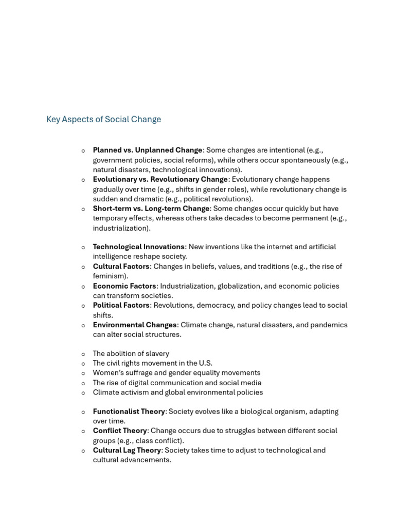 Social Change and Transformation | PDF | Society | Business Cycle