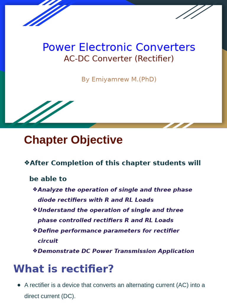 Chapter 2 - AC-DC Converters (Rectifiers) | PDF | Rectifier | Diode