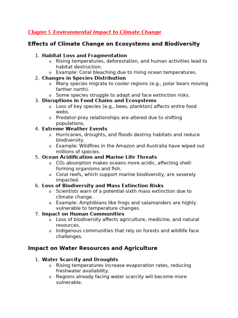 Chapter 5 Environmental Impact To Climate Change Handouts New | PDF | Tropical Cyclones ...