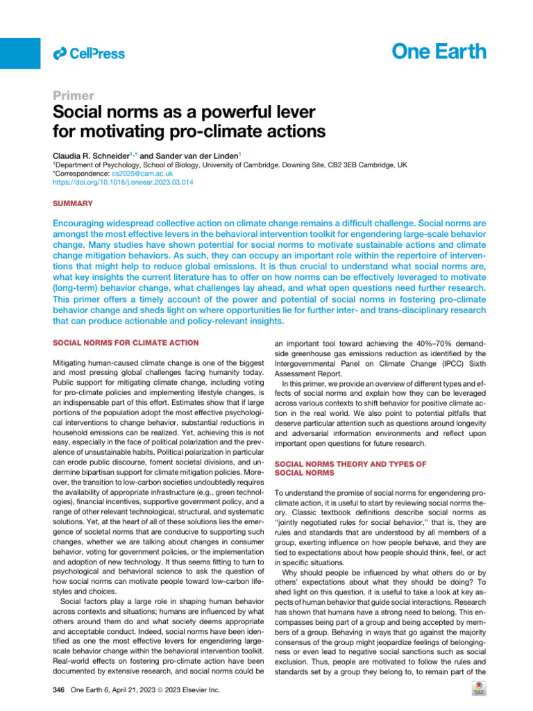Social Norm As A Powerful Lever | PDF | Randomized Controlled Trial ...