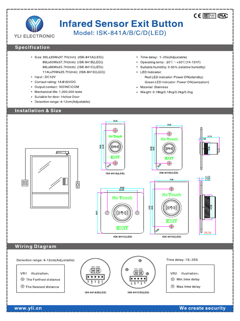 Infared Sensor Exit Button - Compressed | PDF
