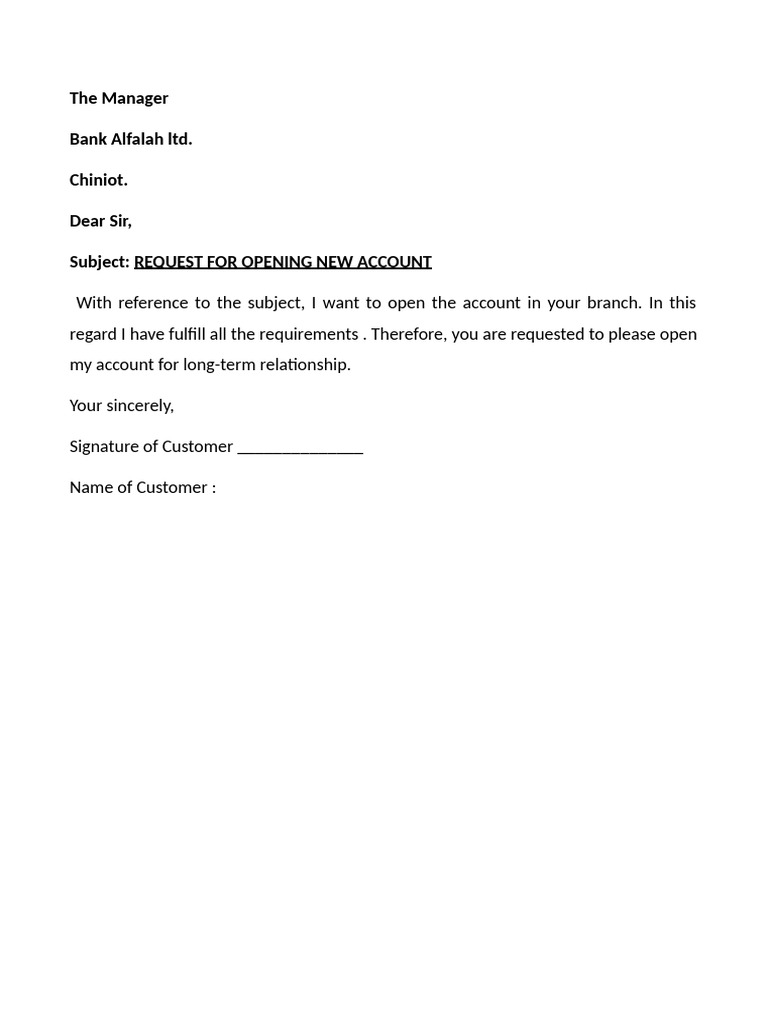 Account Open Request | PDF