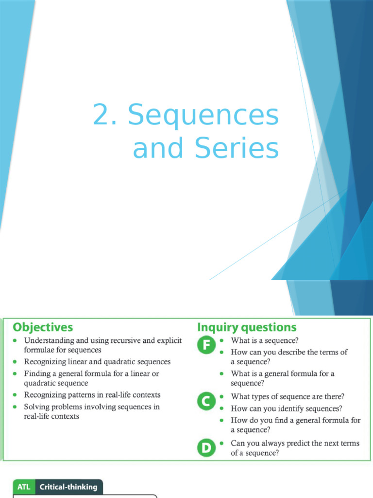 2 Sequences and Series | PDF | Arithmetic | Summation