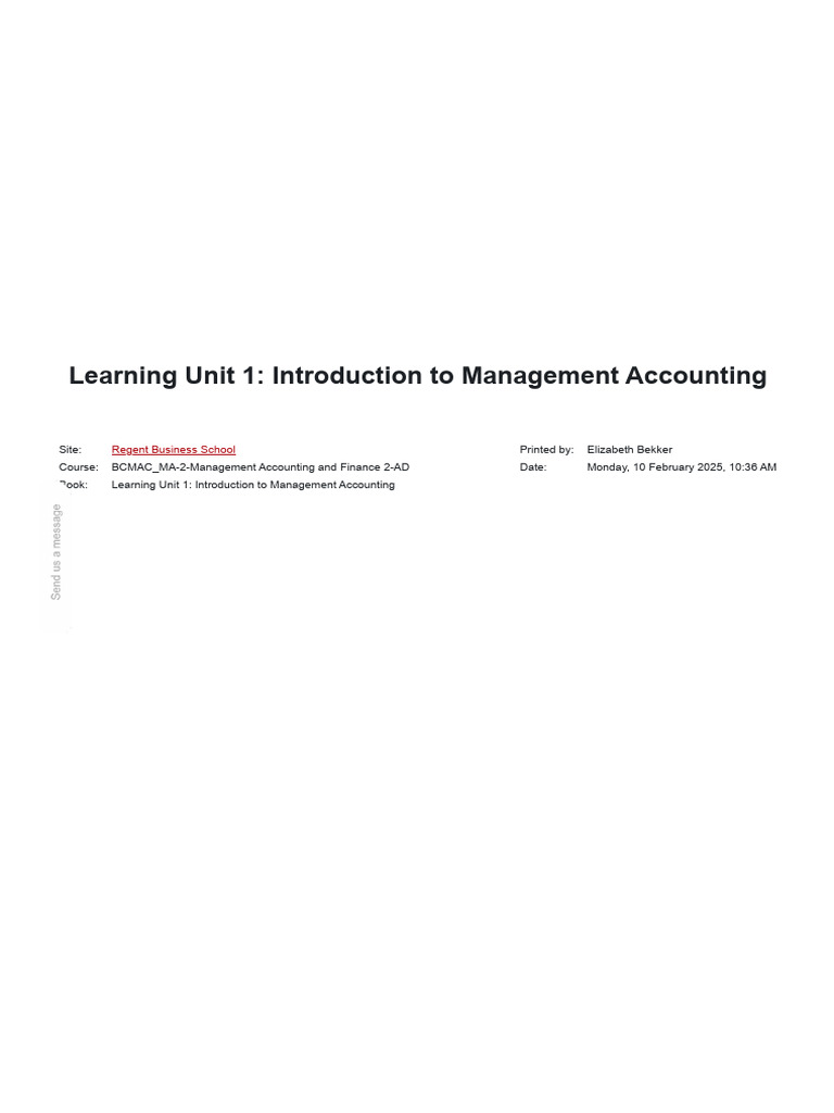 Learning Unit 1 - Introduction To Management Accounting - Regent | PDF ...