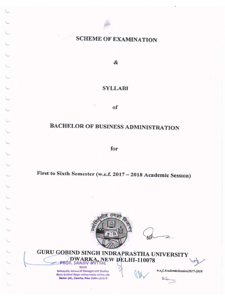 Bba New Syllabus From 2017 18 - Compressed | PDF