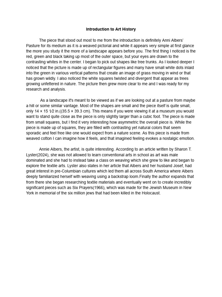 Introduction To Art History - Why Do We Study Art | PDF | Weaving