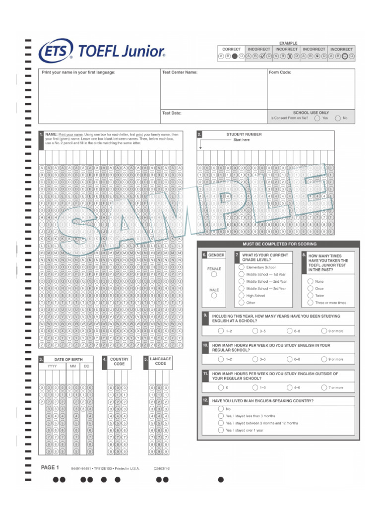 Handbook For The TOEFL Junior® Tests | PDF