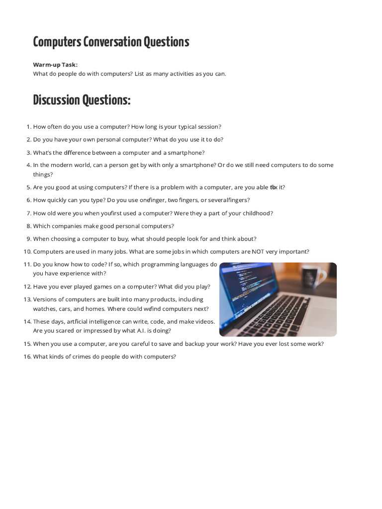 Computers Questions | PDF