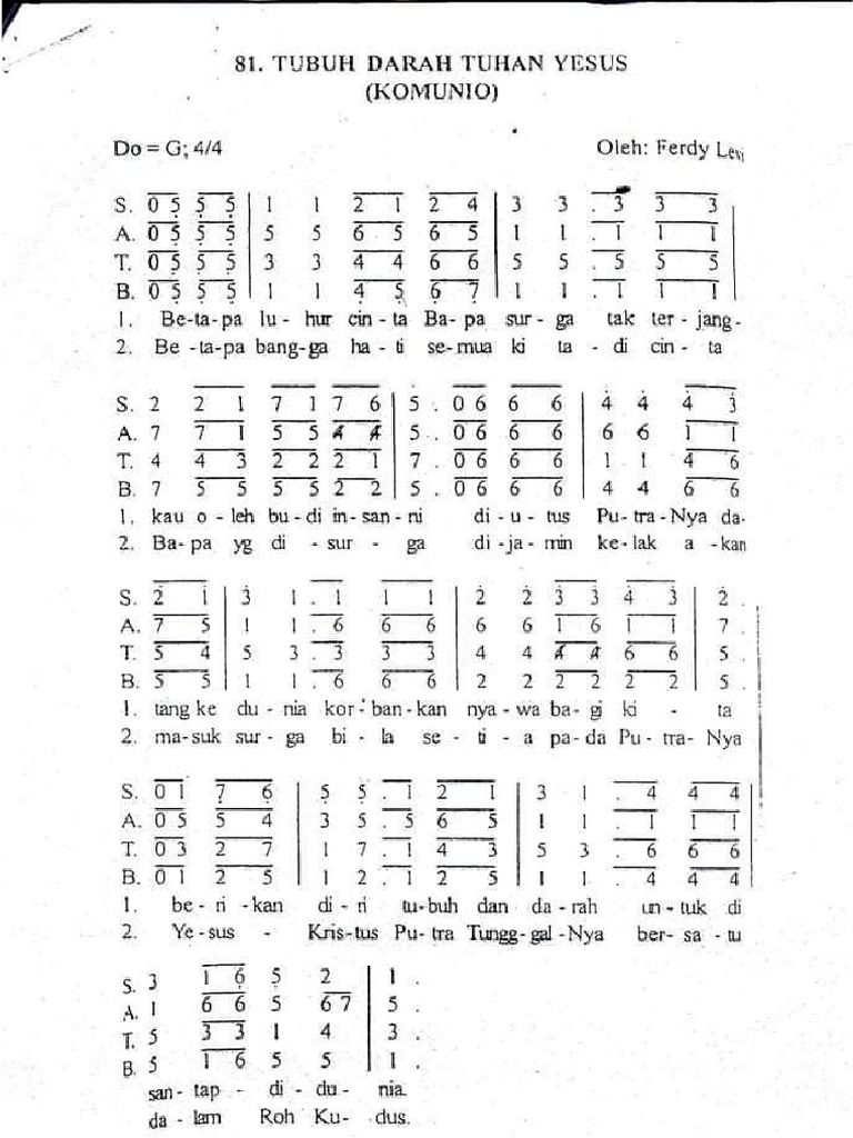 Tubuh Dan Darah Tuhan Yesus Kristus | PDF
