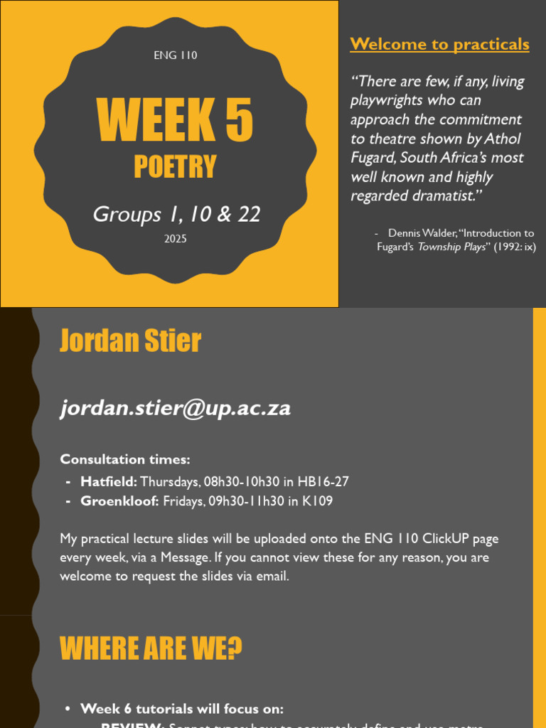 ENG 110 Week 5 Poetry Practical Guide | PDF | Poetry | Stanzaic Form