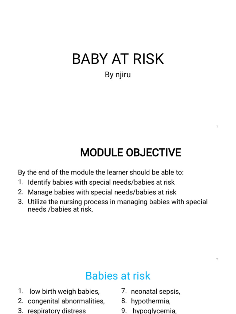 BABY AT RISK-1 | PDF | Preterm Birth | Low Birth Weight
