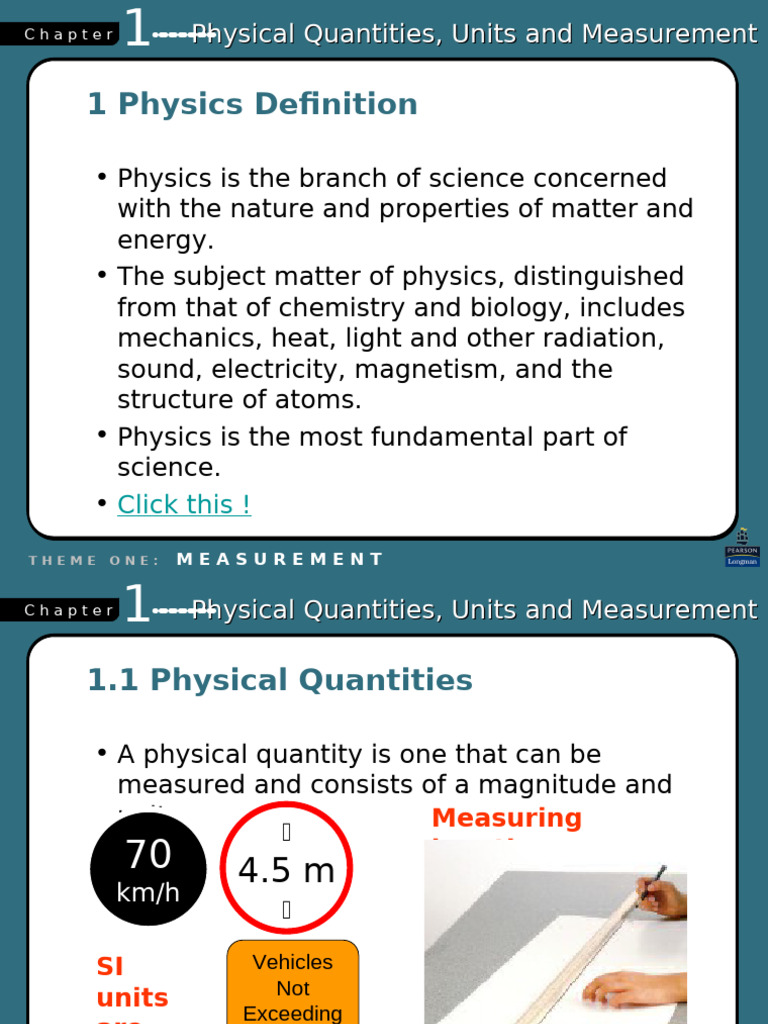 Physical Quantities & SI Units | PDF | International System Of Units | Measurement