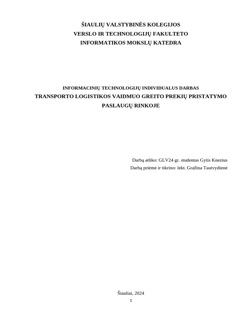 Inforamcinių Tech. Darbas | PDF