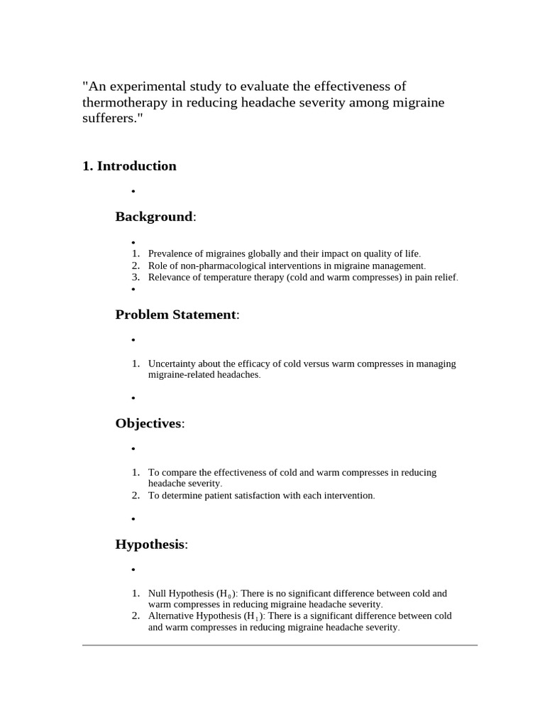 Thermotherapy for Migraine Relief Study | PDF | Migraine | Headache