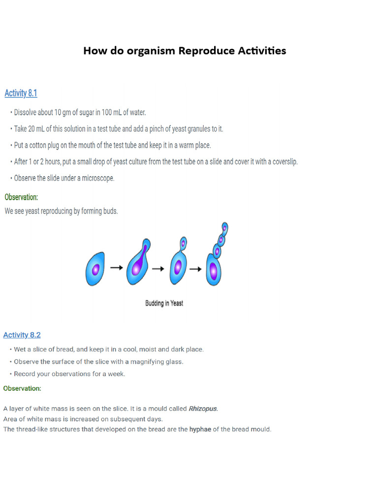 How Do Organism Reproduce and HeredityActivities | PDF