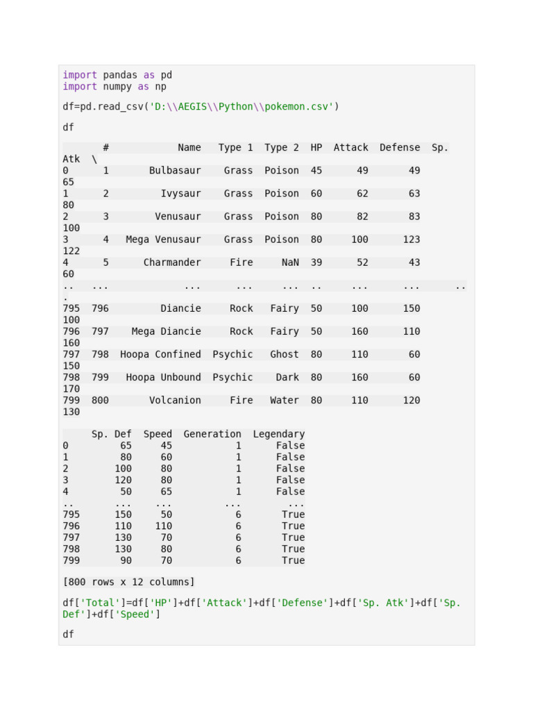 Lec 16 Pandas - Continue | PDF | Pokémon
