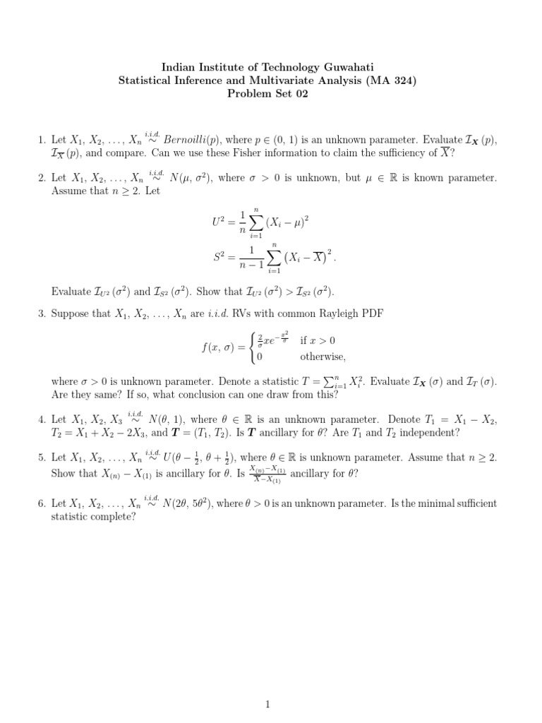 Statistical Inference Problem Set 02 | PDF | Statistical Theory | Statistics