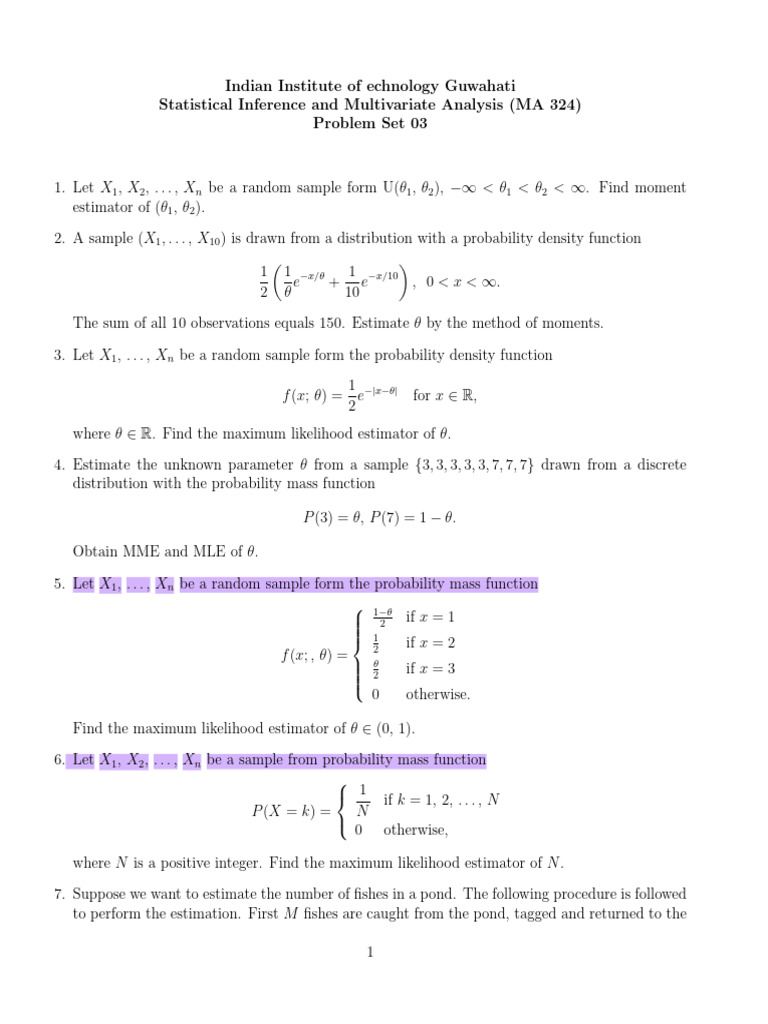 Statistical Inference Problem Set 03 | PDF | Statistical Theory ...