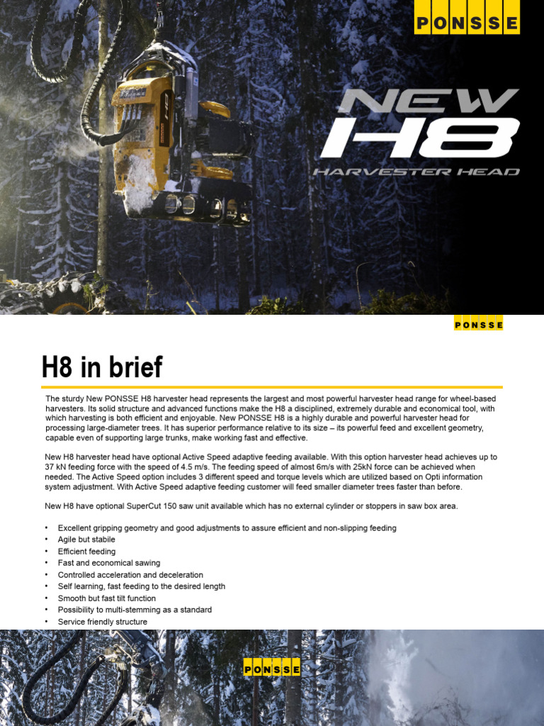 Ponsse New H8 Sales Folder 20 1 22 | PDF | Bearing (Mechanical) | Force