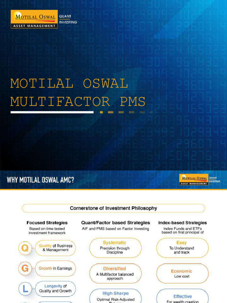 Motilal Oswal Multifactor Equity PMS - Compressed | PDF | Private Sector | Financial Economics