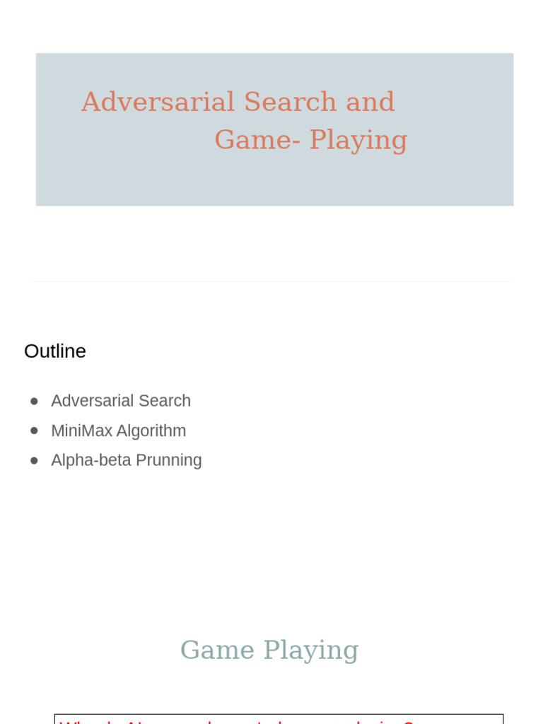 Lecture11 AdversarialSearch | PDF | Applied Mathematics | Theoretical Computer Science