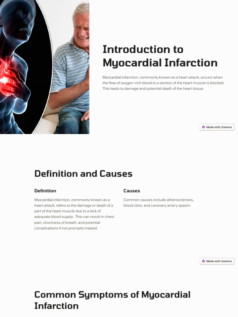 Introduction To Myocardial Infarction | PDF | Myocardial Infarction | Heart