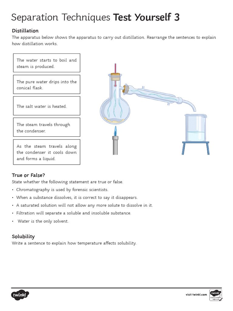 Distillation and Solubility Quiz | PDF