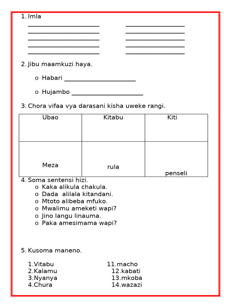 PP2 Kiswahili 2023 | PDF