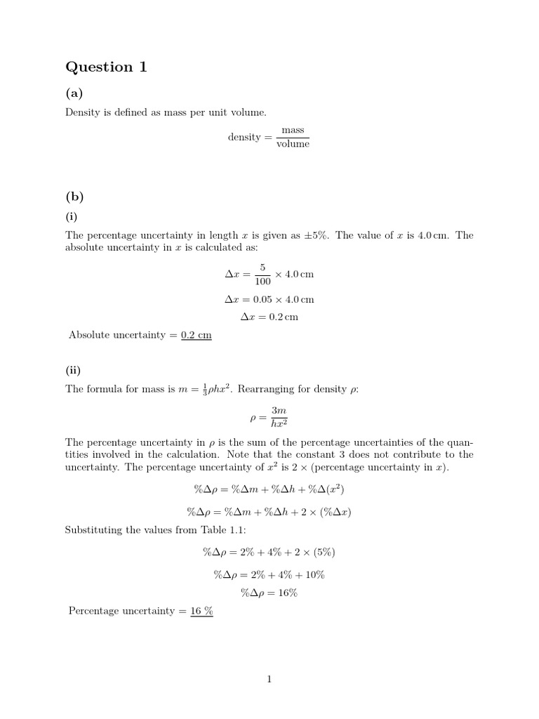 Physics Calculations: Density, Pressure, Power | PDF | Proton | Mechanics