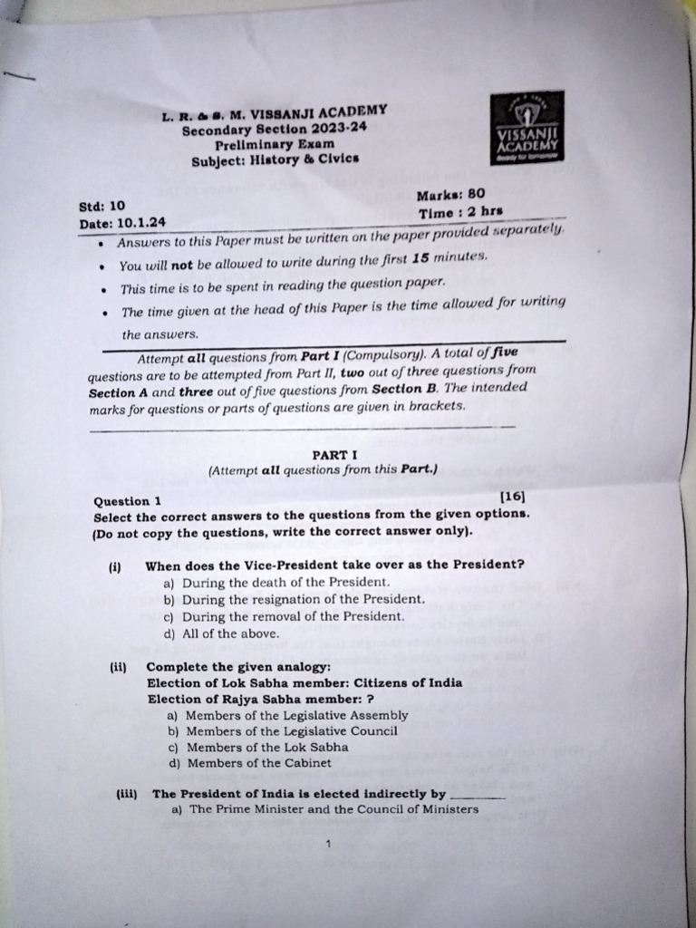 23-24 STD 10 History Ice | PDF