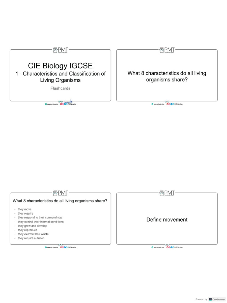 Combined - CIE Biology Flash Cards-4in1 | PDF