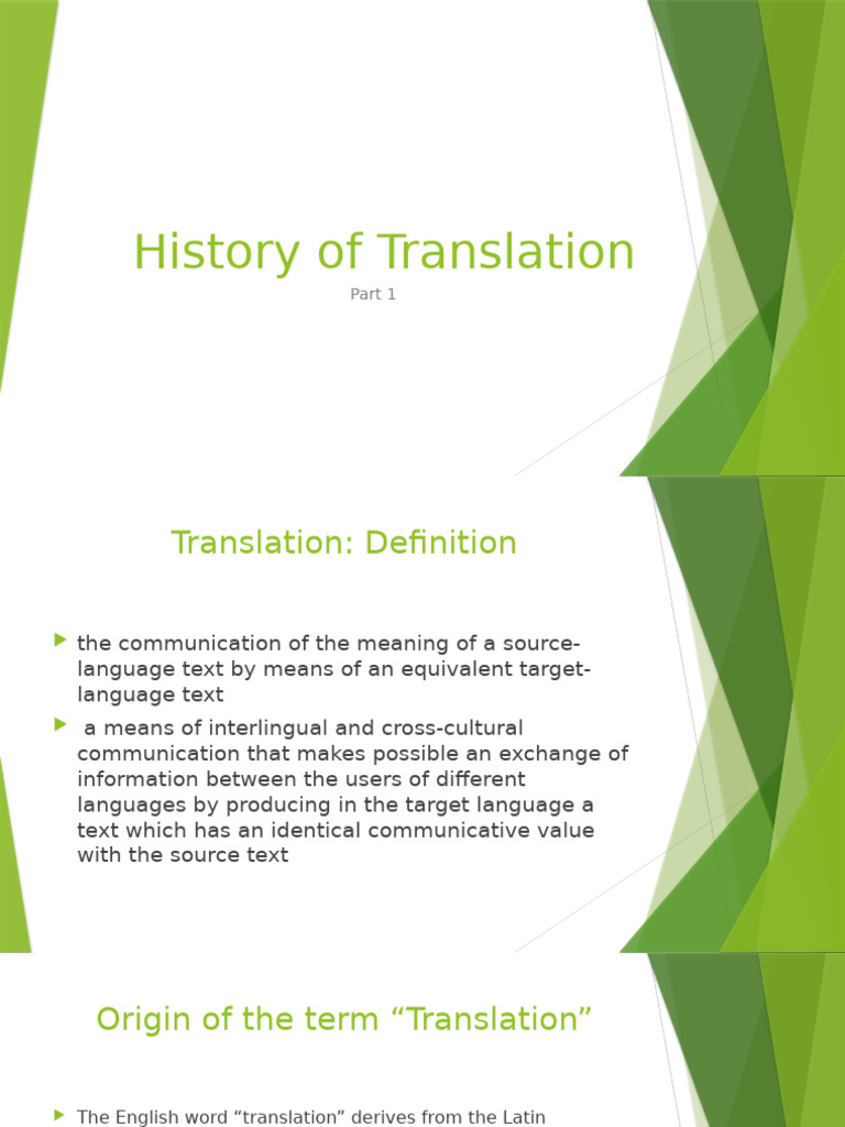 History of Translation Overview | PDF | Translations