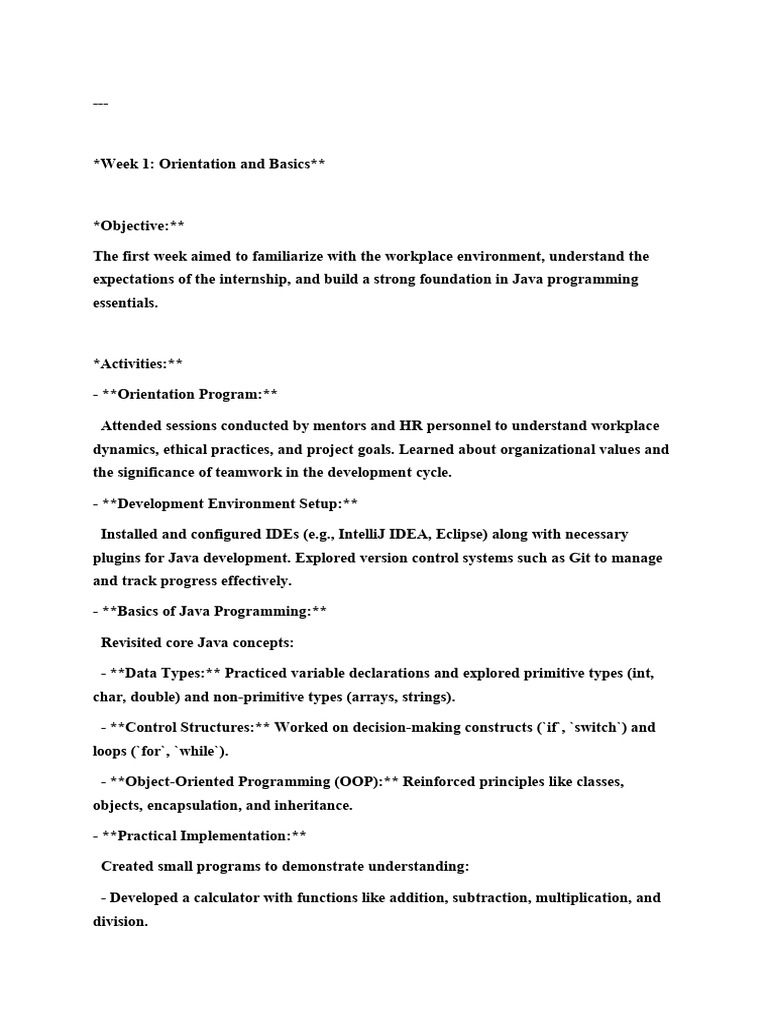 Here’s a deeply detailed breakdown for your 4-week Java programming intern_20250403_141116_0000 ...