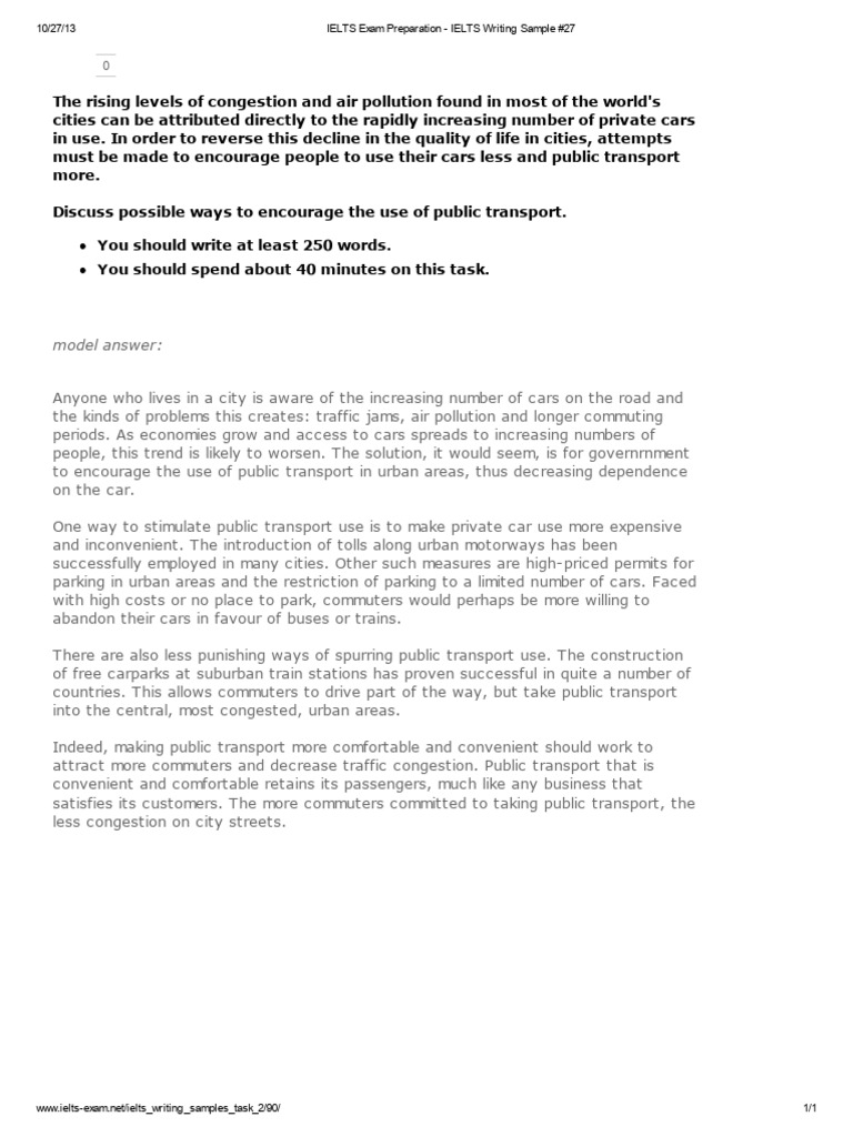 IELTS Exam Preparation - IELTS Writing Sample #27 | PDF