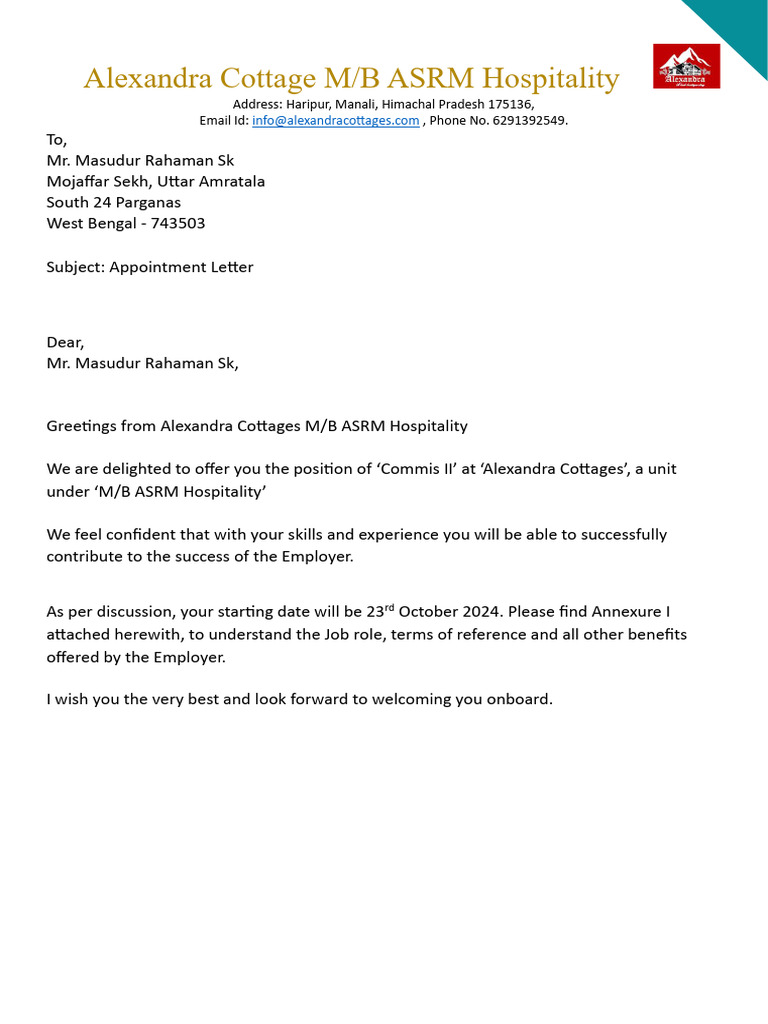 SK Appointment | PDF | Cooking