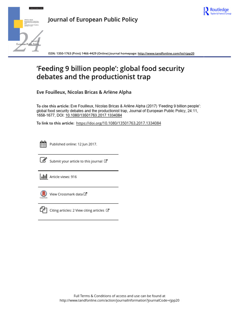 Feeding 9 Billion People Global Food Security Debates and The ...