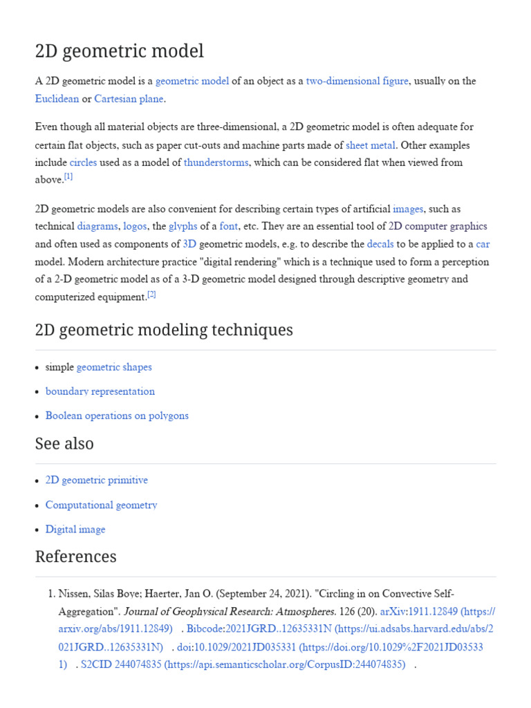 2D Geometric Model - Wikipedia | PDF