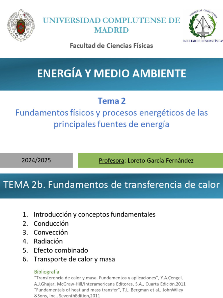 Tema 2b - Fundamentos de Transferencia de Calor - 24 - 25 - CV | PDF ...