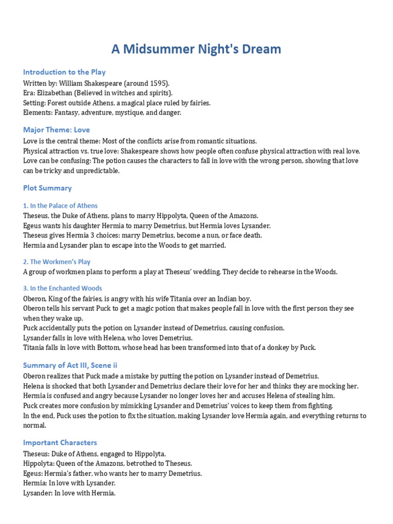 A Midsummer Night | PDF | A Midsummer Night's Dream