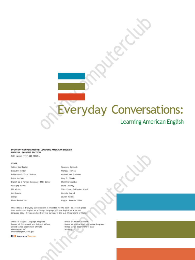 Everyday Conversations Learning American English | PDF | Question ...