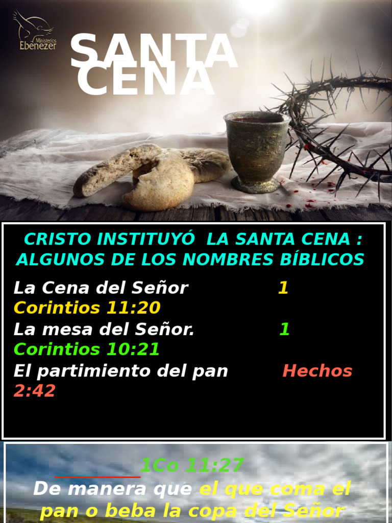 Santa Cena | PDF | eucaristía | Cristo (título)