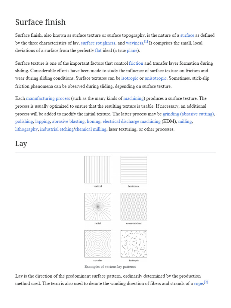 Surface Finish - Wikipedia | PDF | Applied And Interdisciplinary ...