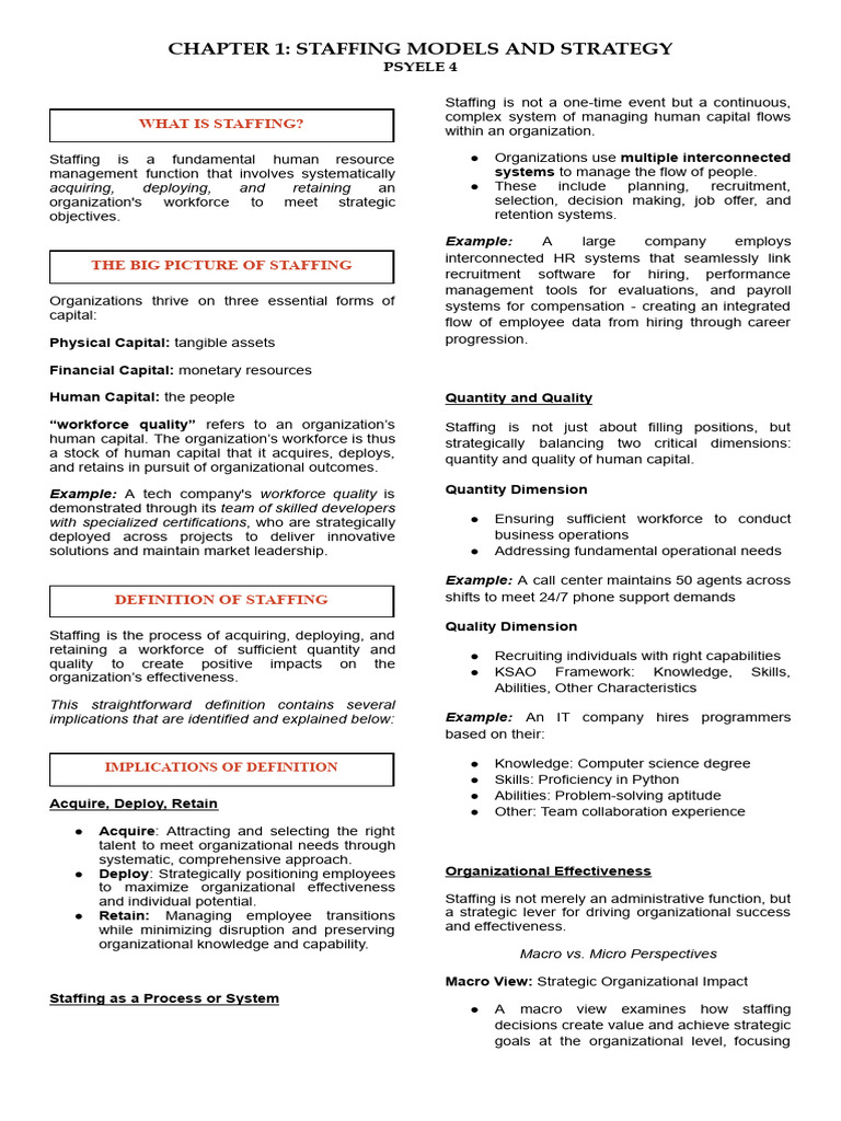 Staffing Models and Strategies Overview | PDF | Human Capital | Economies