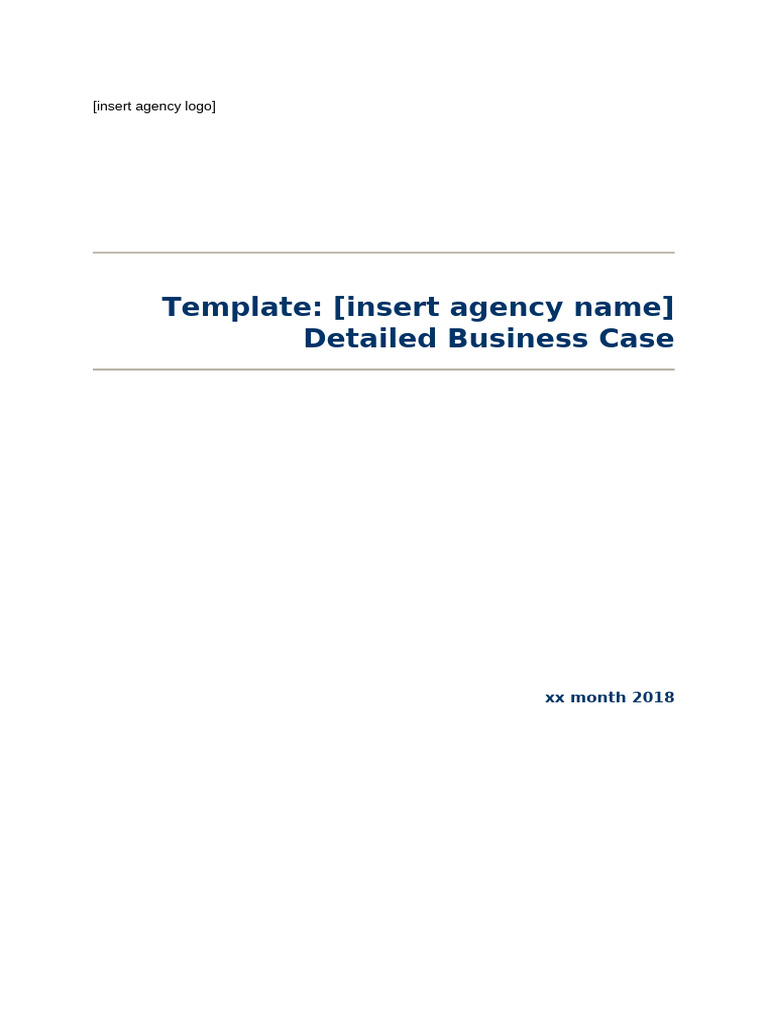 Detailed Business Case Template To Business Case Guidelines TPP18-06 ...