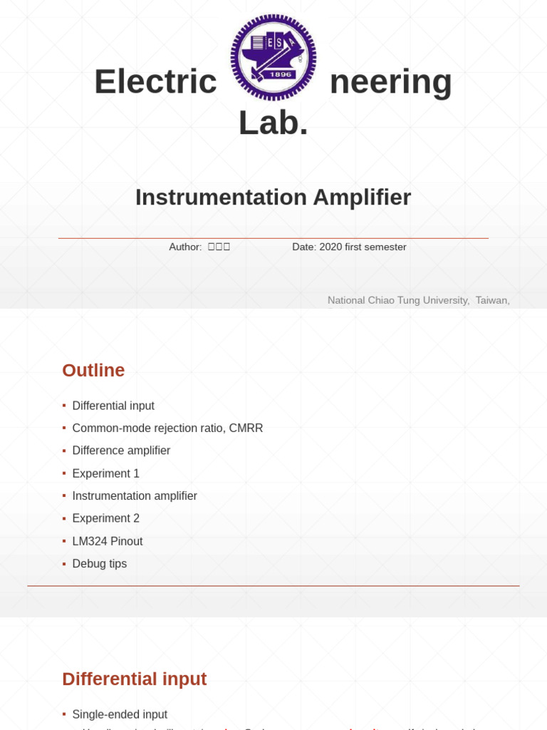 電工學實驗 Lab07 - 2024 2 | PDF | Amplifier | Operational Amplifier