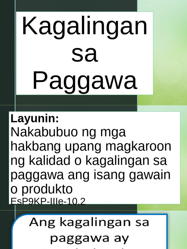 Kagalingan Sa Paggawa | PDF