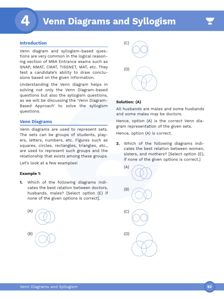 Venn Diagrams and Syllogism | PDF