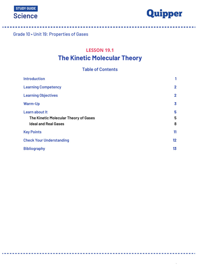 Kinetic Molecular Theory of Gases | PDF | Gases | Molecules