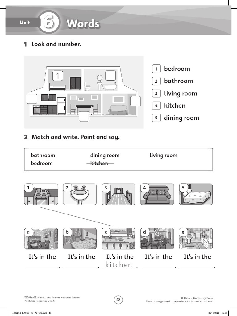 Family and Friends 2 Unit 6 Resources | PDF | Room