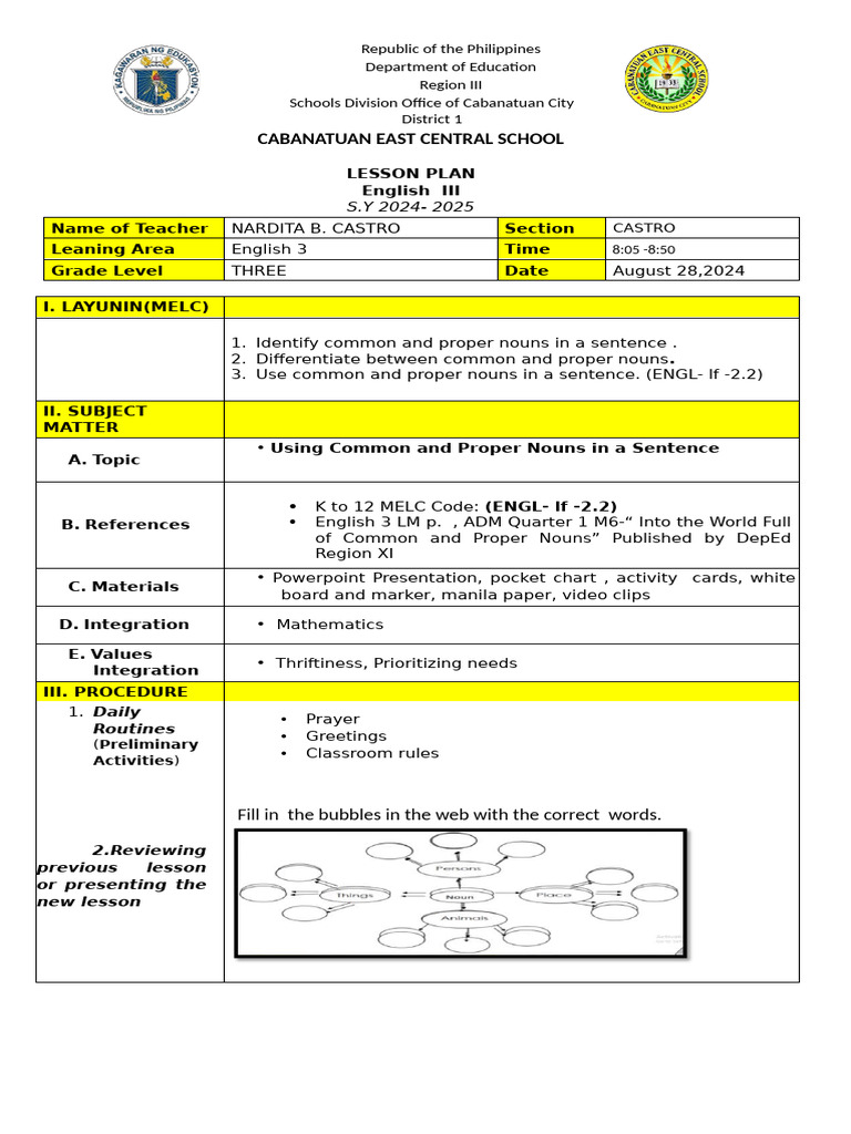 LP-in-CO1 - English-3 - COMMON-PROPER NOUN | PDF
